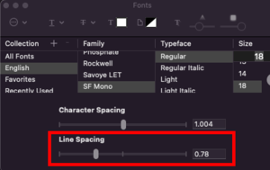 how to adjust text line spacing on macos terminal @der amateur